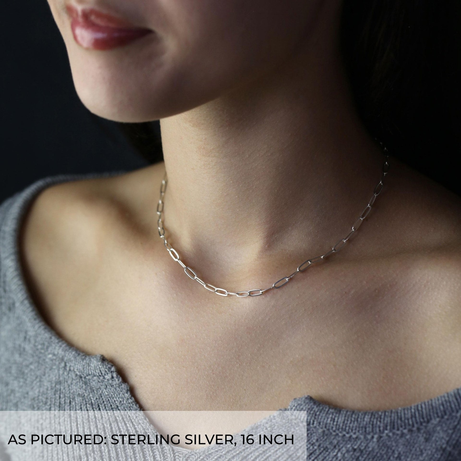 Elegant Elongated Link Chain Necklace by Burnish