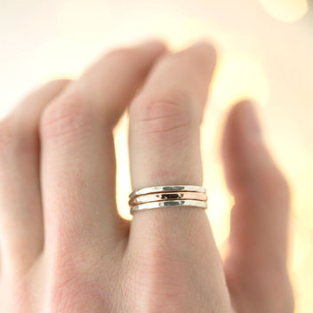 Handmade Hammered Stacking Ring Jewelry by Burnish