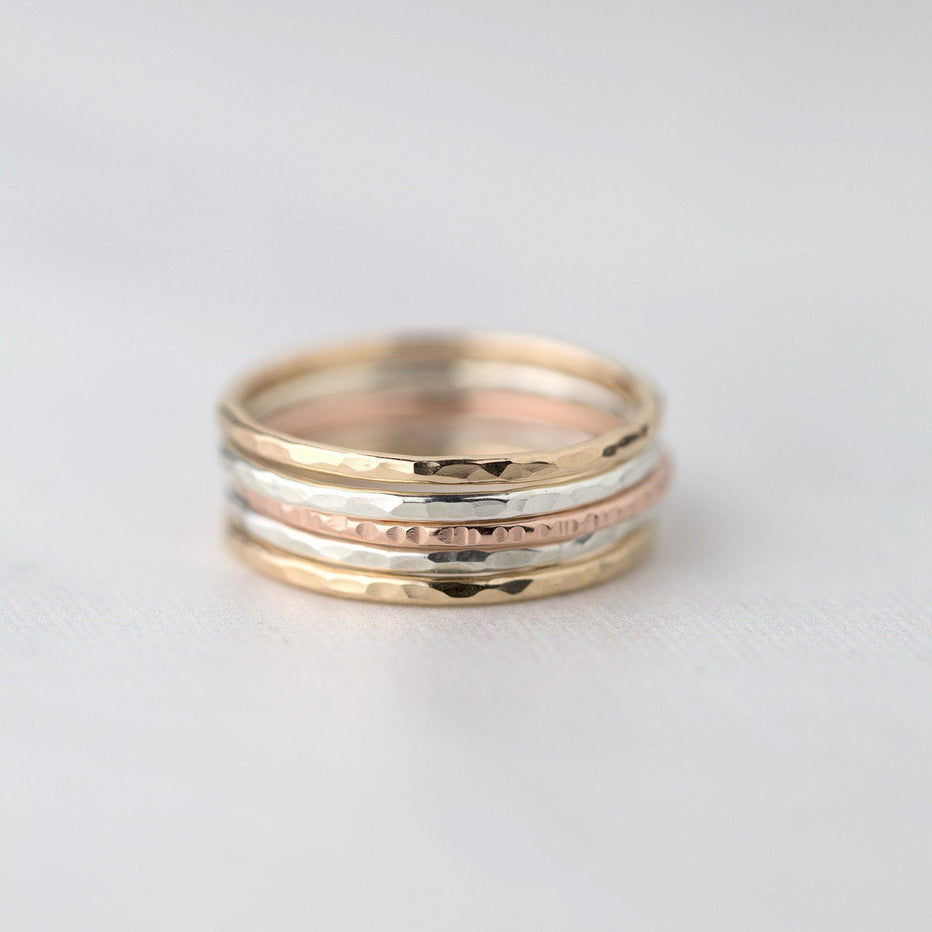 Set of 5 Thin Stacking Rings – Burnish